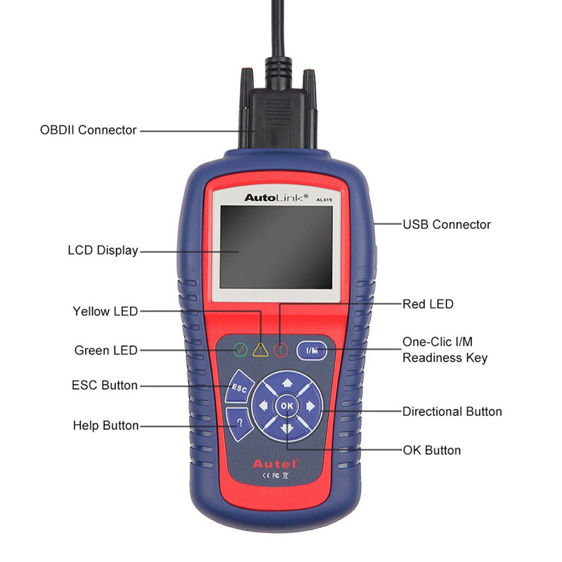 Escáner automotor Autel AL419 OBDII