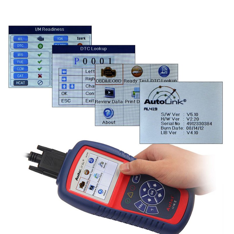 Escáner automotor Autel AL419 OBDII