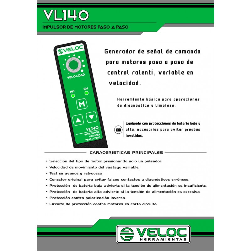 Probador Tester Motores Paso A Paso Veloc Pap Iac Vl140