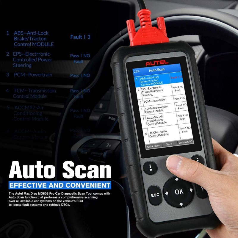 Scanner Autel Maxidiag Md806 Pro Diagnóstico Completo Obd2